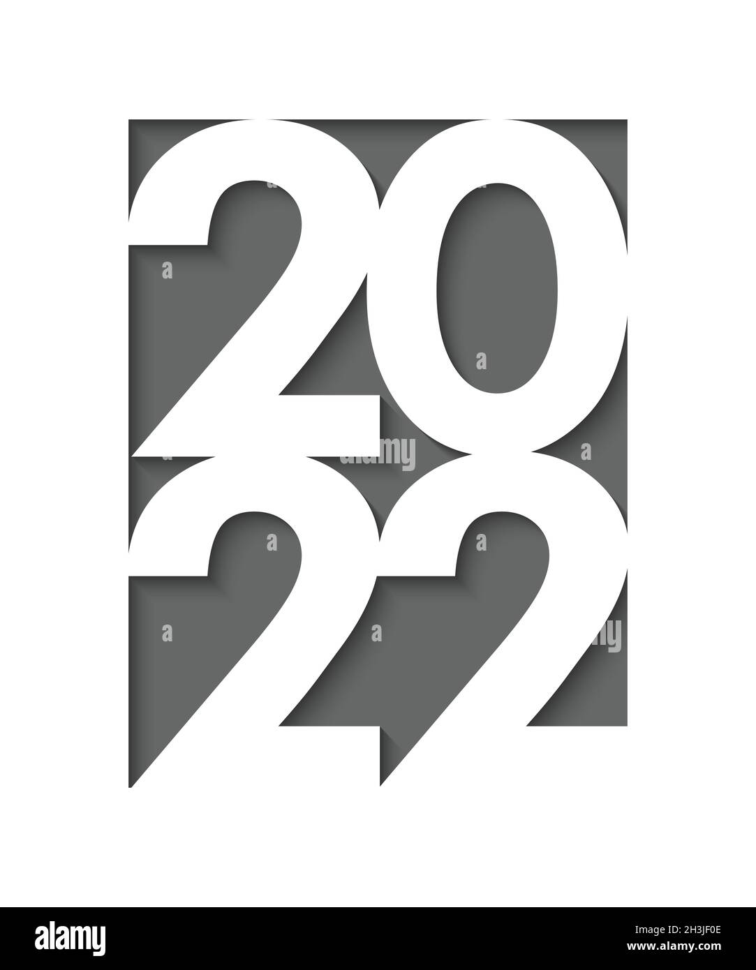 Happy new year 2022 cut paper background. Vector brochure design Stock ...