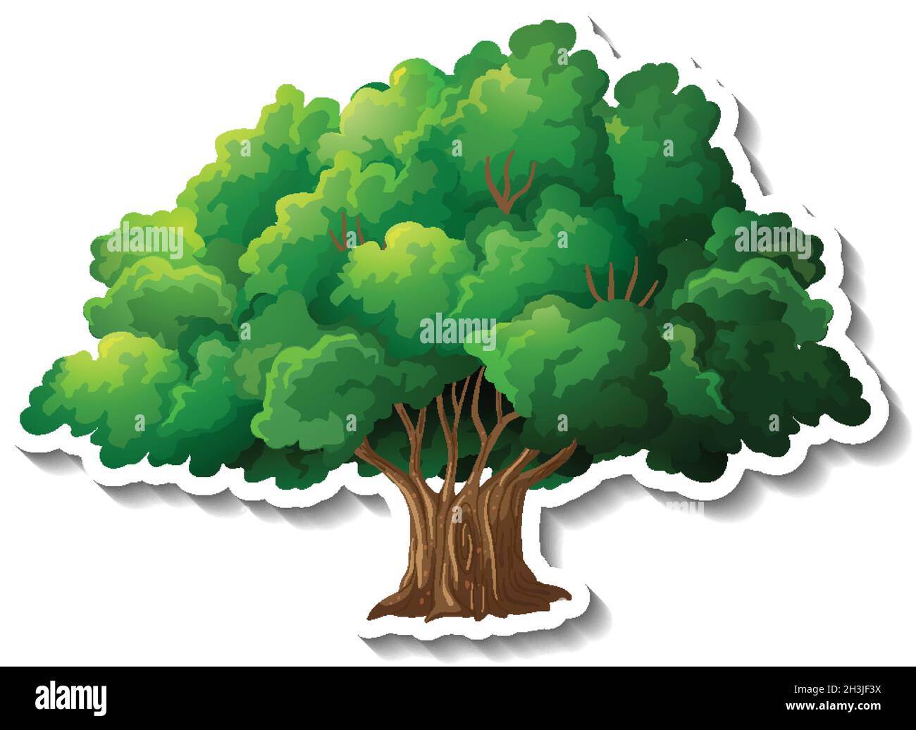 Tree sticker on white background illustration Stock Vector Image & Art ...