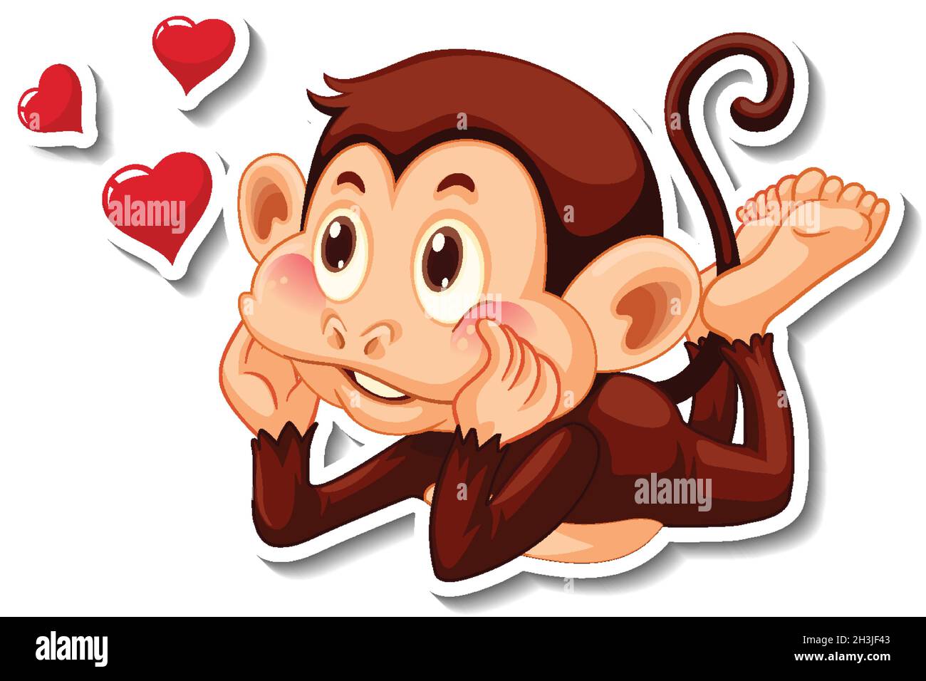 Cute Cartoon Monkey Love