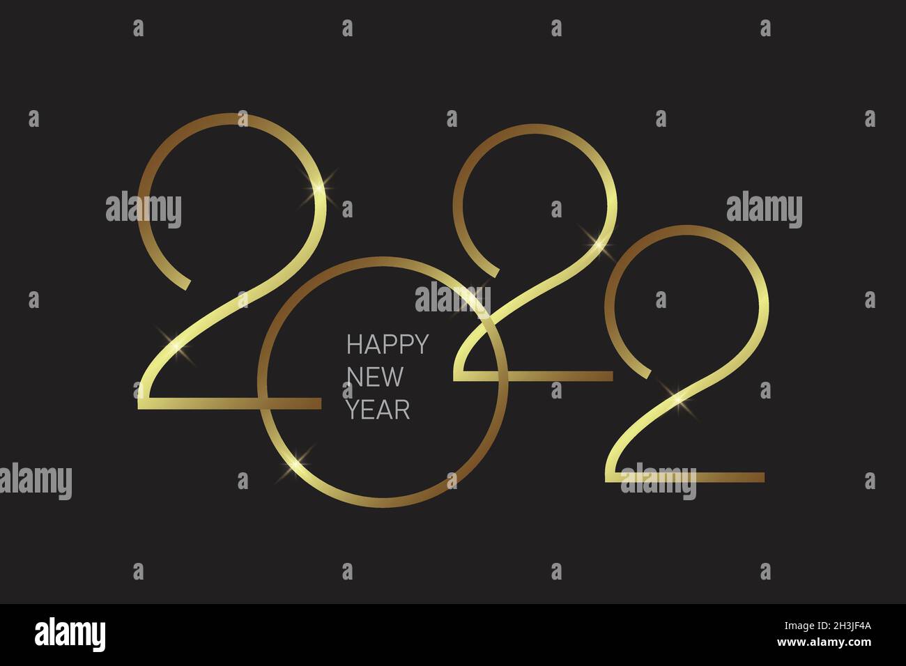 2022 New Year background with gold numbers. Festive premium design ...