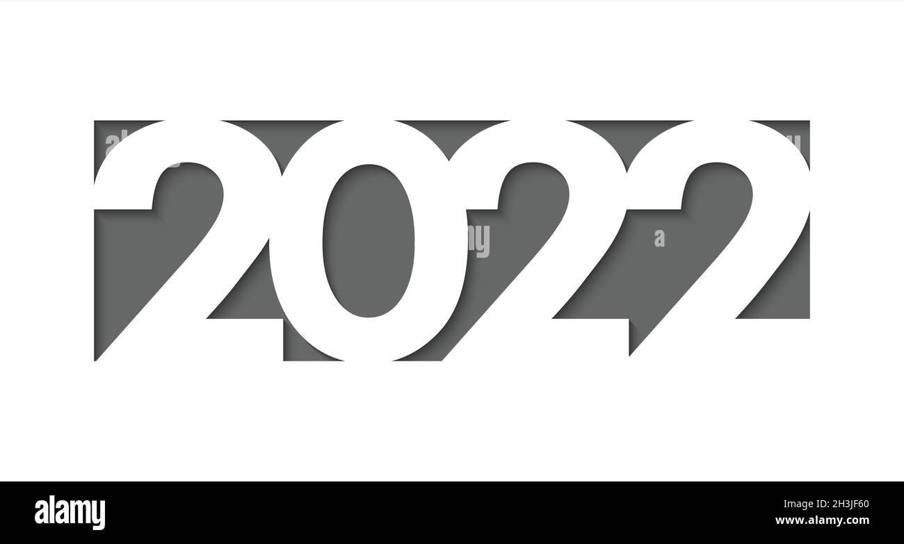 Happy new year 2022 cut paper background. Vector brochure design Stock ...