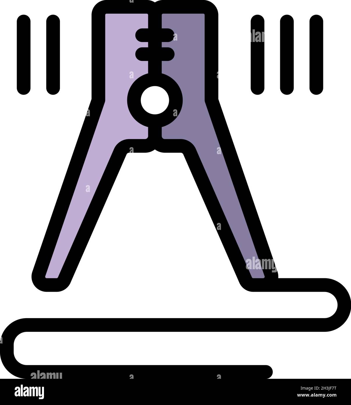Electric clamp icon. Outline electric clamp vector icon color flat ...