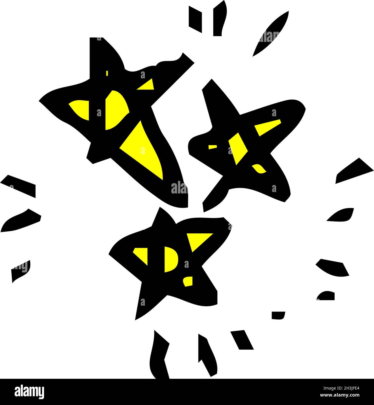 This is a illustration of Doodle of a shining star drawn by a child ...