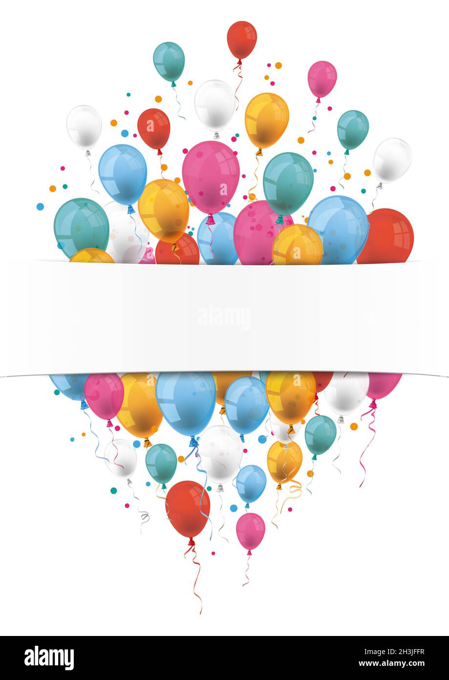 Oblong Flyer White Banner Balloons Stock Photo - Alamy