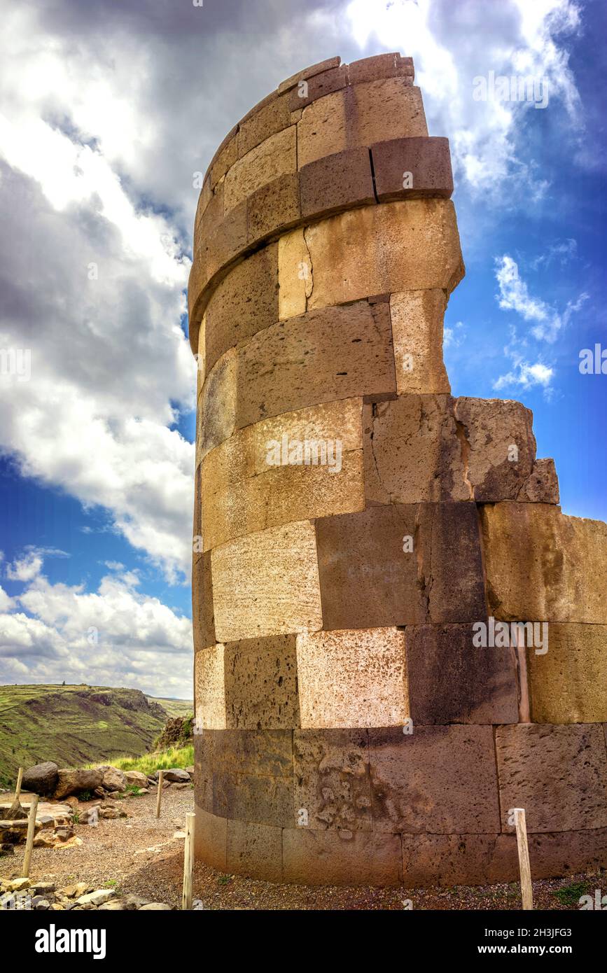 Sillustani - pre-Incan burial ground (tombs) on the shores of Lake ...