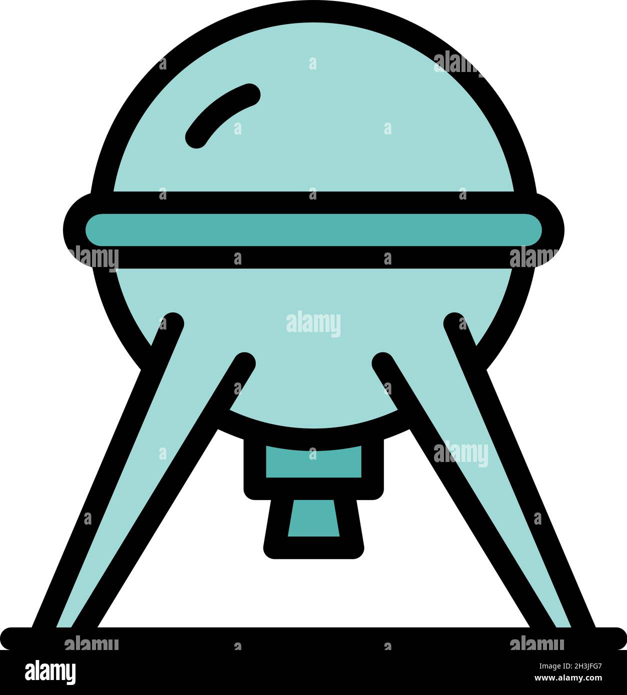 Sputnik icon. Outline sputnik vector icon color flat isolated Stock ...