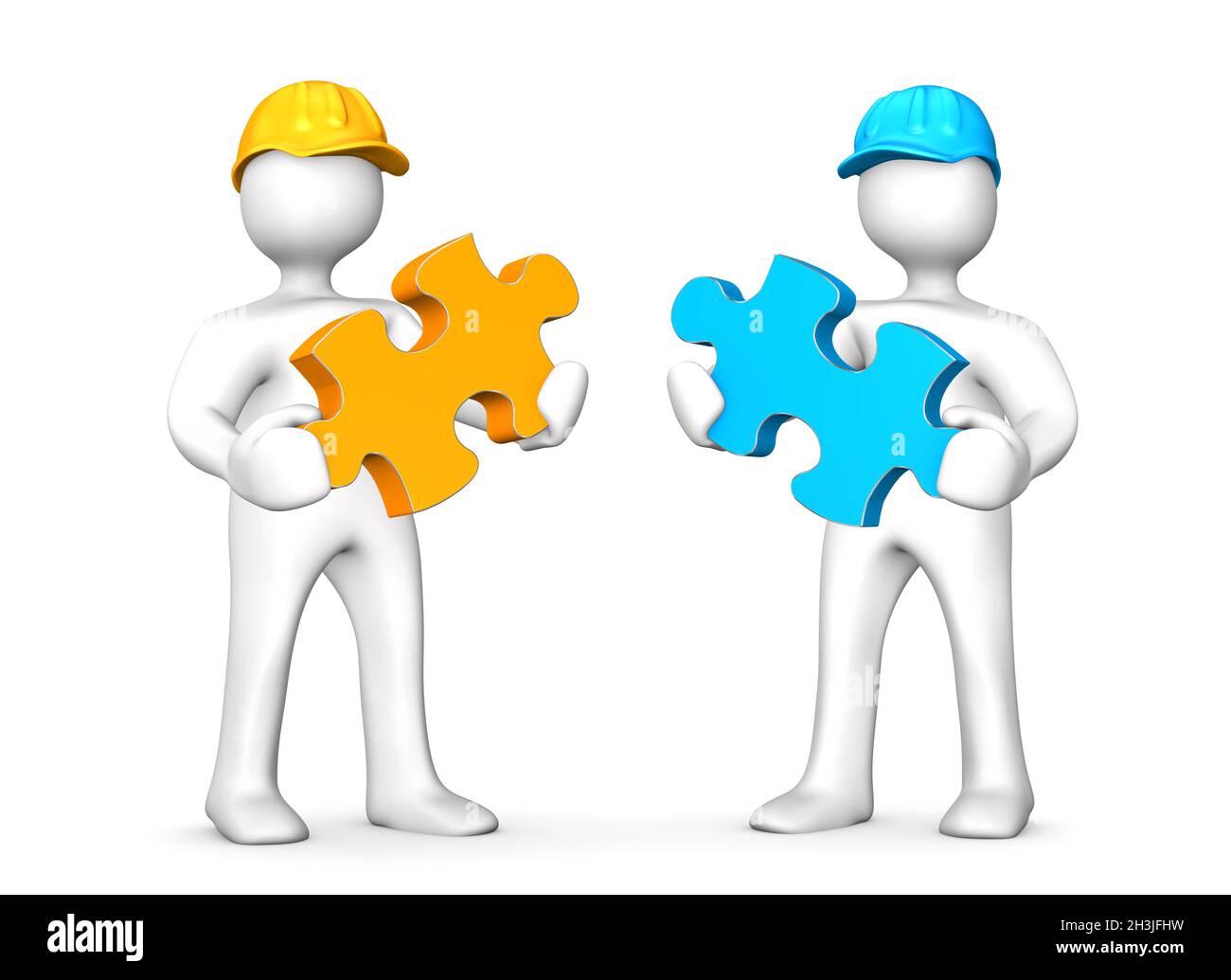 Two Worker Puzzles Stock Photo - Alamy