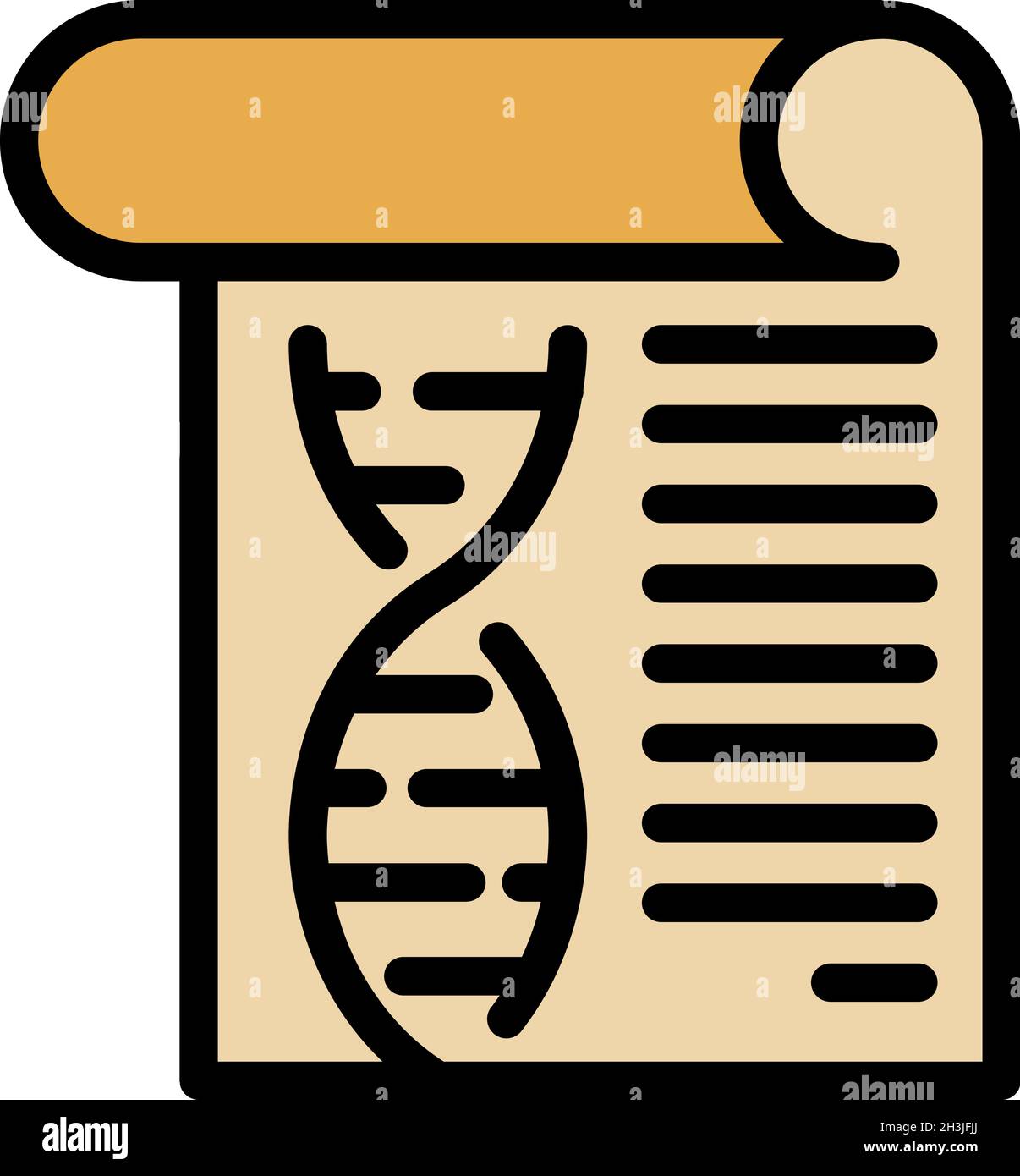 Dna report icon. Outline dna report vector icon color flat isolated ...