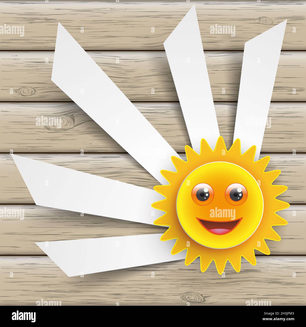 Smiling Sun Cutting Banners Stock Photo - Alamy