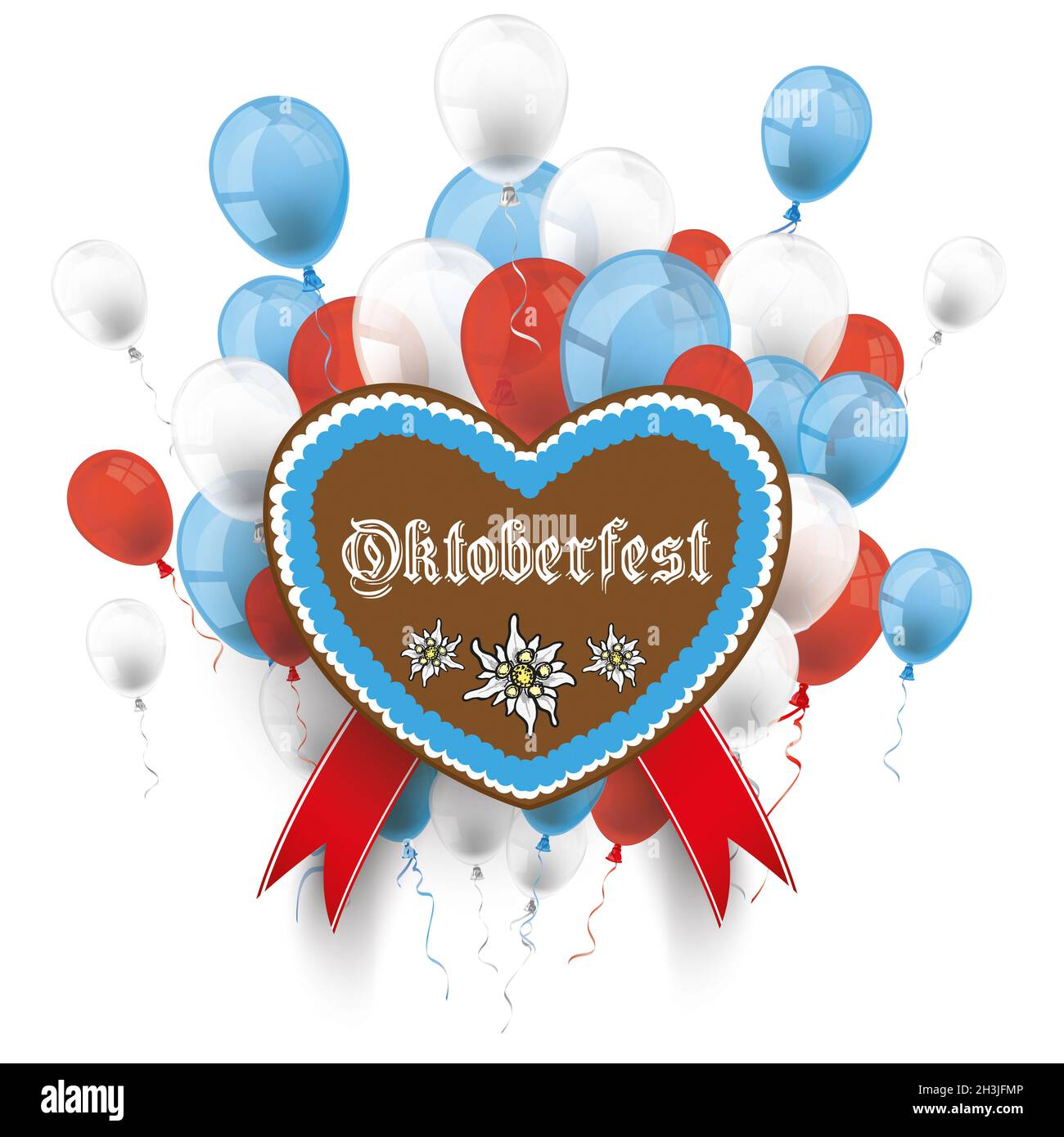 Bavarian Oktoberfest Heart Edelweiss Balloons Stock Photo - Alamy