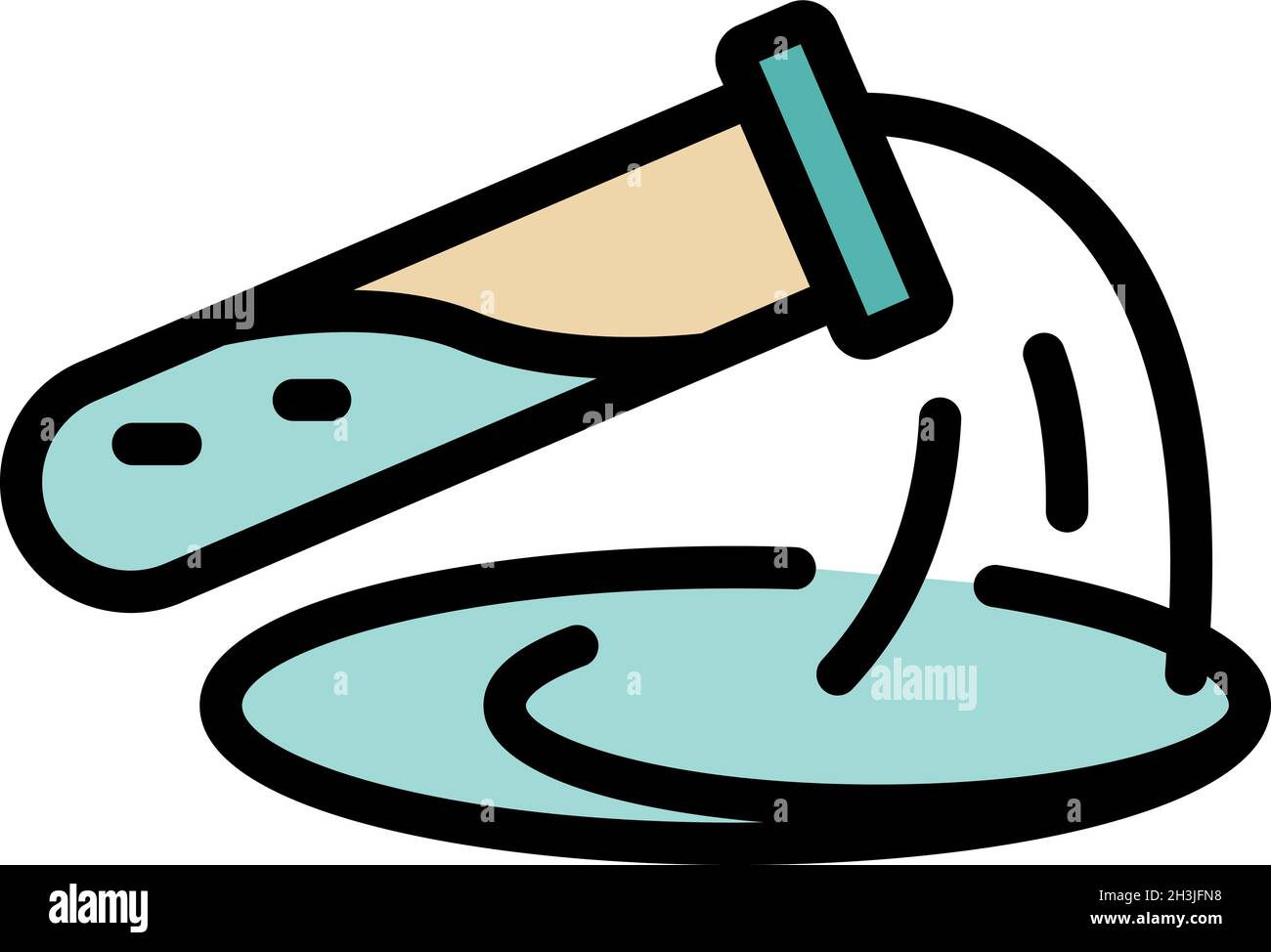 Experiment tube icon. Outline experiment tube vector icon color flat ...