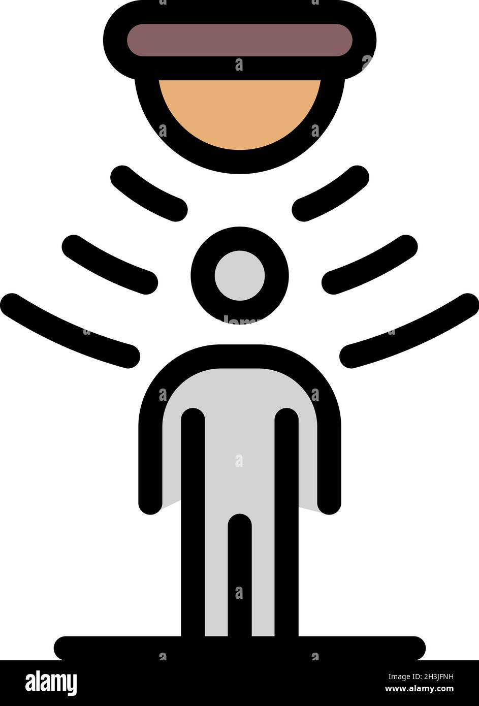 Motion sensor icon. Outline motion sensor vector icon color flat ...