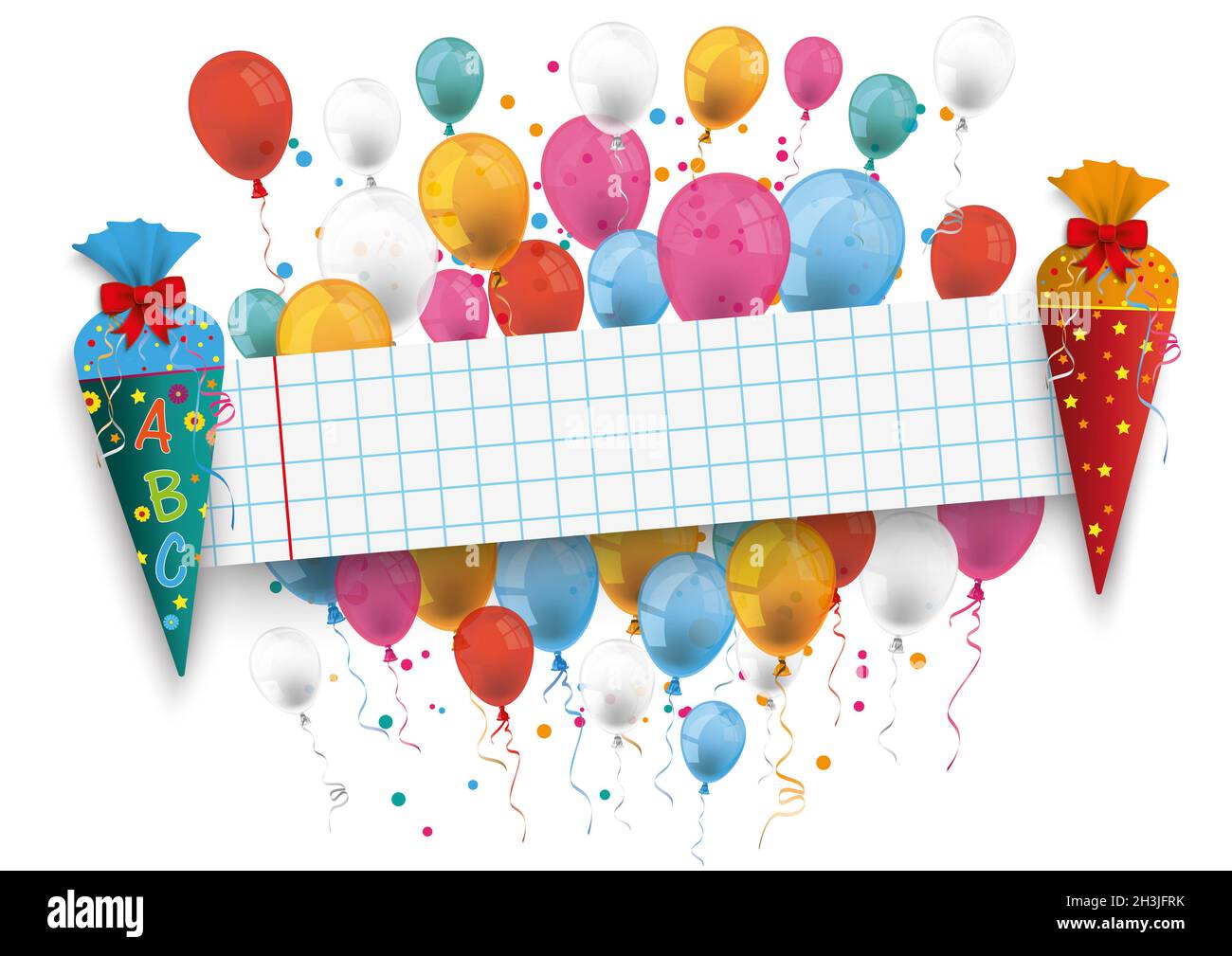 2 Candy Coles School Paper Banner Balloons Stock Photo - Alamy
