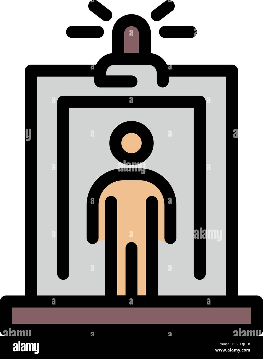 Flashlight metal detector icon. Outline flashlight metal detector ...