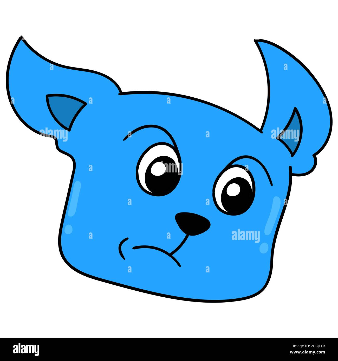 blue dog head with sad face Stock Vector Image & Art - Alamy