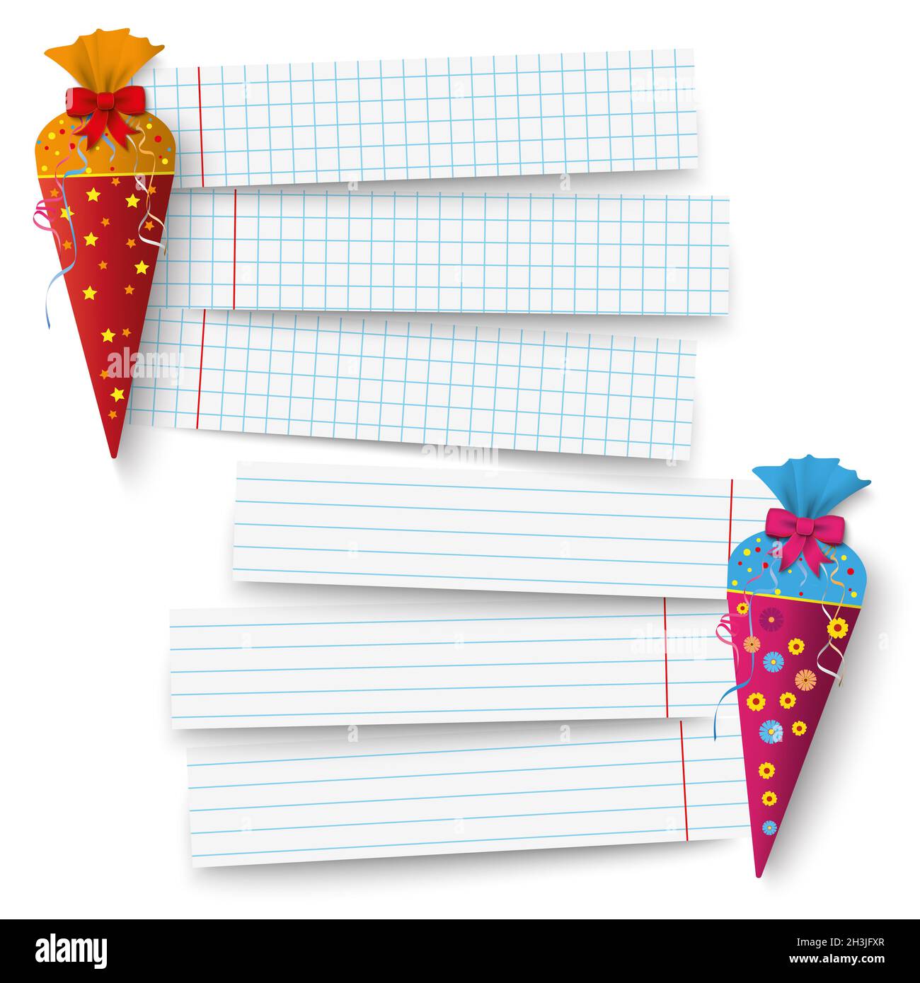 2 Candy Coles School Paper Banners PiAd Stock Photo - Alamy