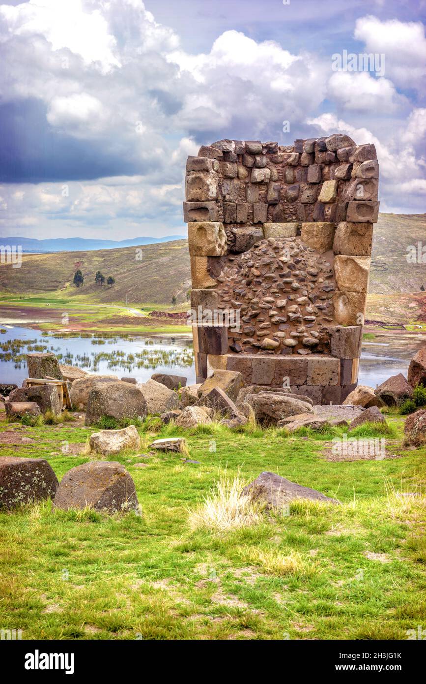 Sillustani - pre-Incan burial ground (tombs) on the shores of Lake ...