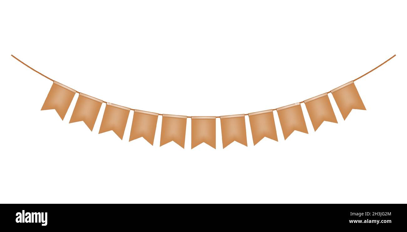 Brown festoon banner isolated on white background, vector illustration ...