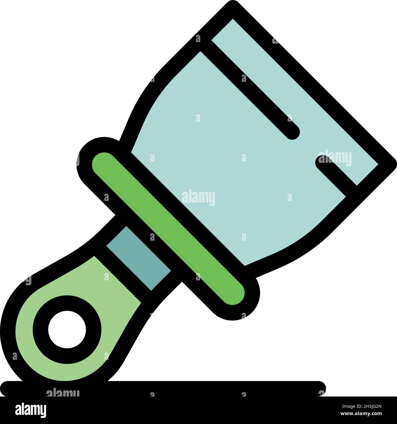 Wall putty knife icon. Outline wall putty knife vector icon color flat ...