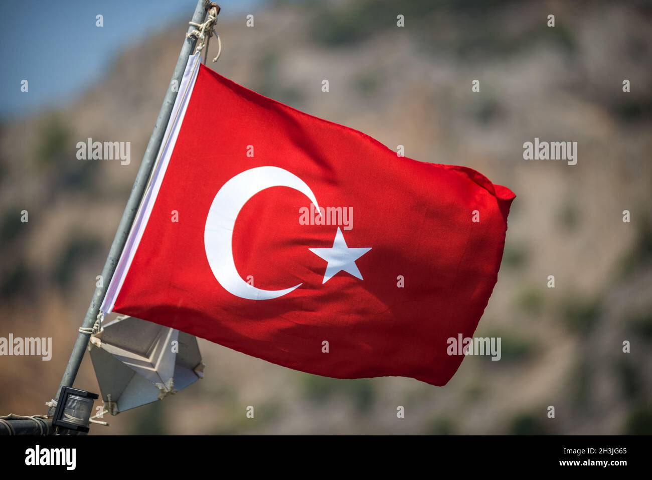 Turkish flag in a boat Stock Photo - Alamy