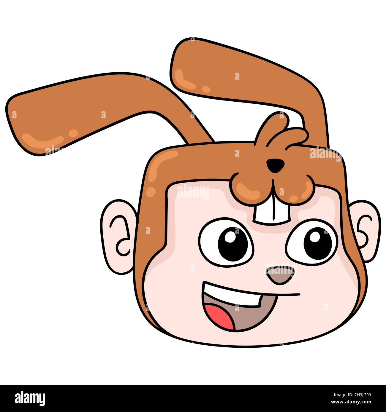 the rabbit head is smiling happily Stock Vector Image & Art - Alamy