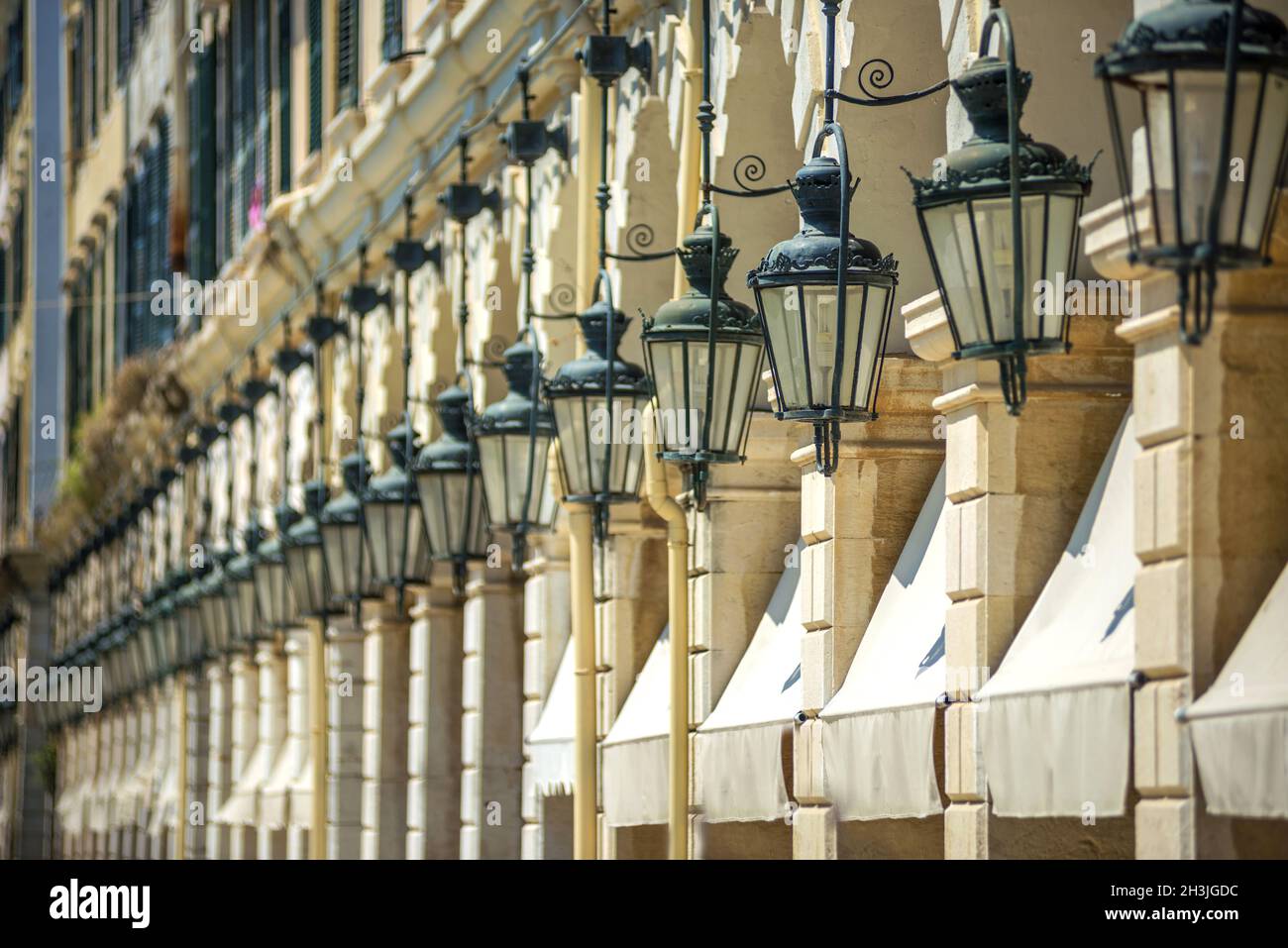 Street view of Corfu, Greece Stock Photo - Alamy