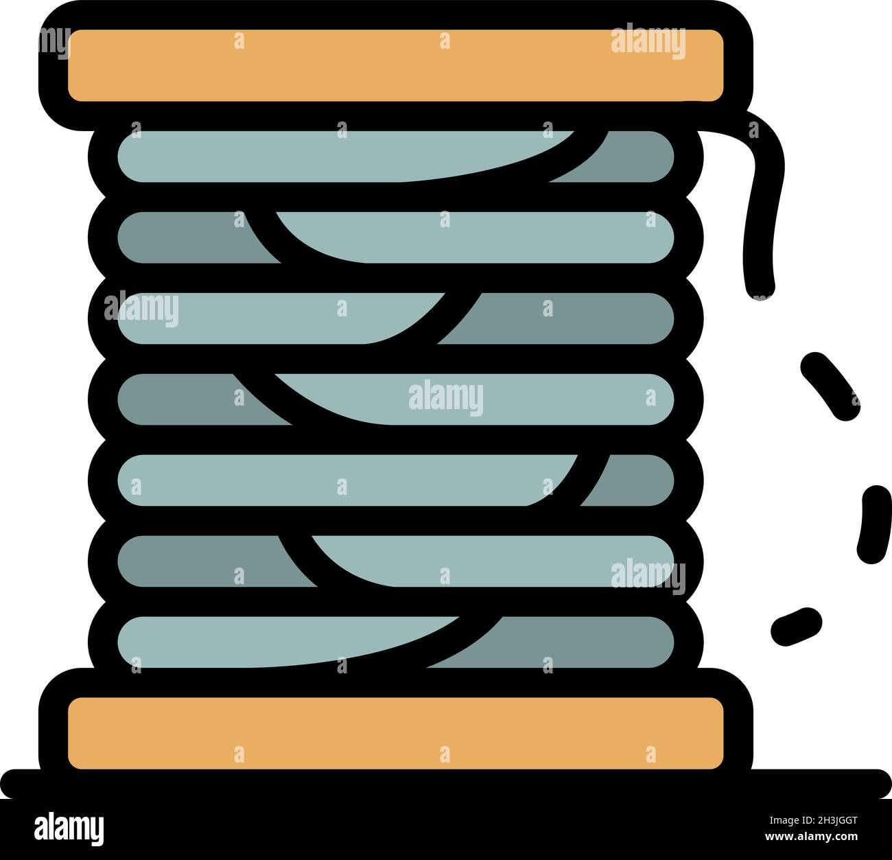Wire coil icon. Outline wire coil vector icon color flat isolated Stock ...