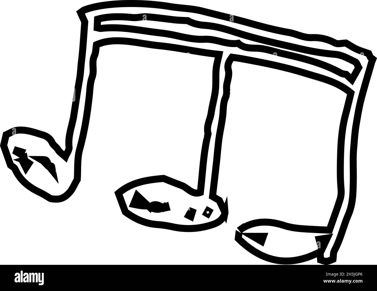 This is a illustration of Cute musical note scribbles drawn by children ...