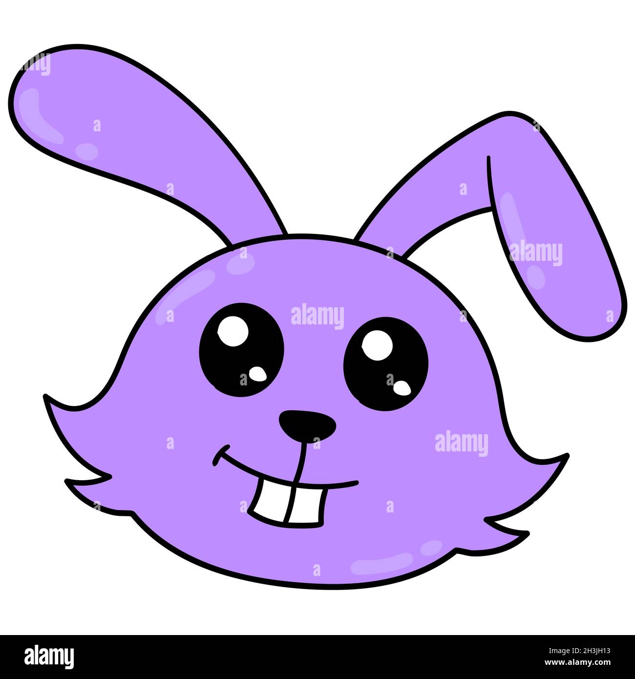 a cute purple rabbit head smiling happily Stock Vector Image & Art - Alamy