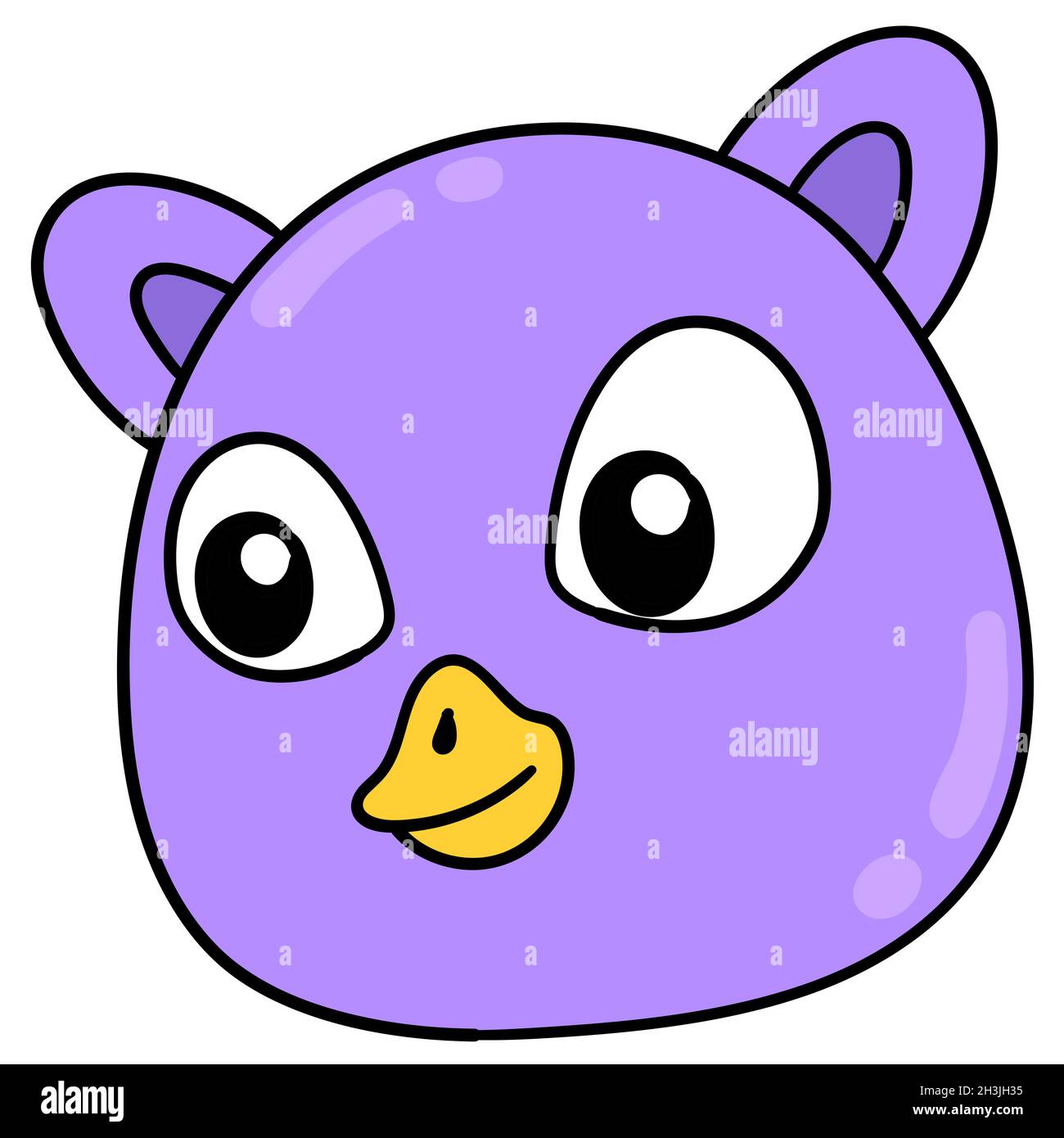 Cute purple kawaii emoticon face hi-res stock photography and images ...