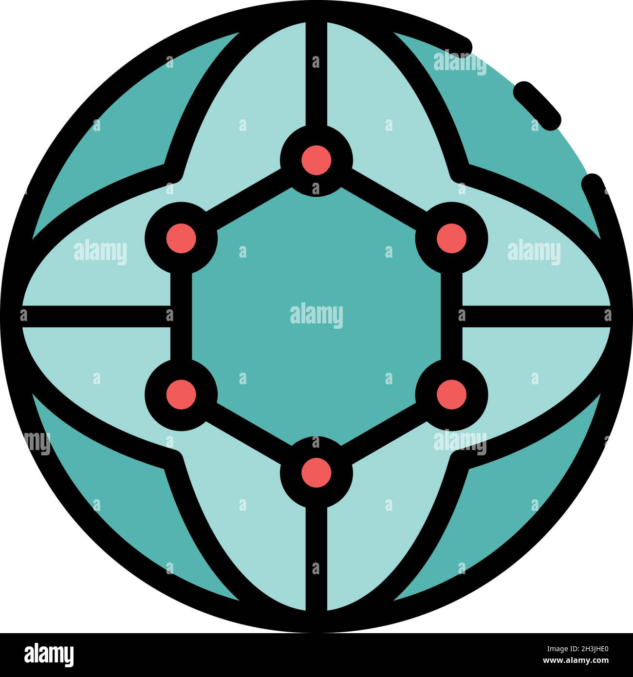 Future world icon. Outline future world vector icon color flat isolated ...