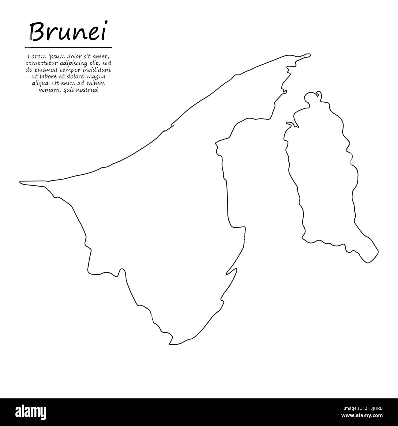 Map brunei vector vectors Black and White Stock Photos & Images - Alamy