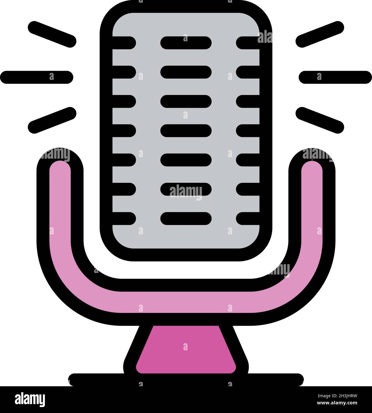 Tv presenter studio microphone icon. Outline tv presenter studio ...