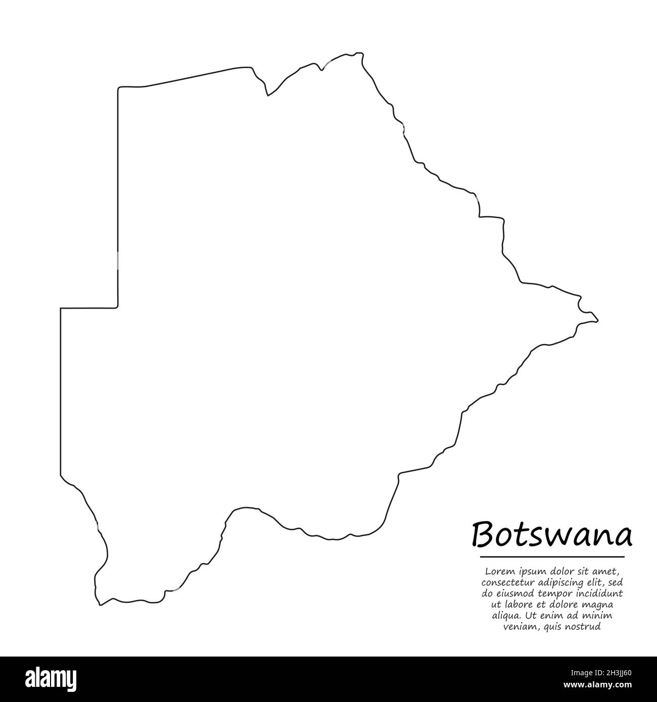 Botswana map vector Black and White Stock Photos & Images - Alamy