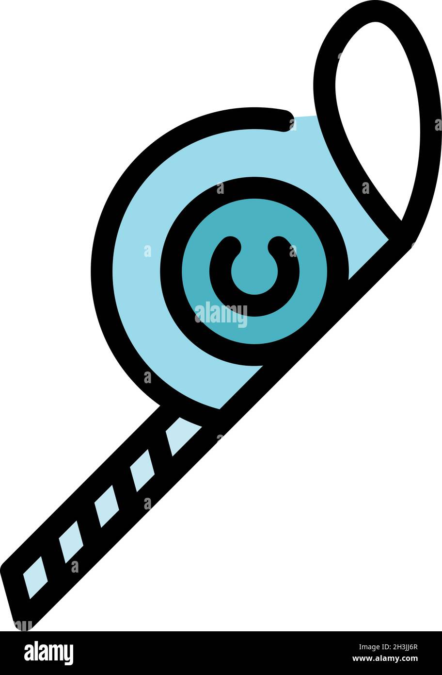 Tape measure icon. Outline tape measure vector icon color flat isolated ...