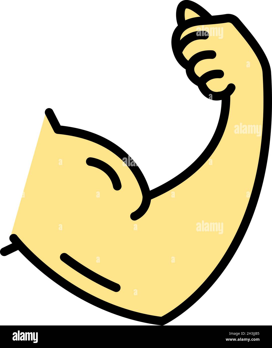 Hand biceps icon. Outline hand biceps vector icon color flat isolated ...