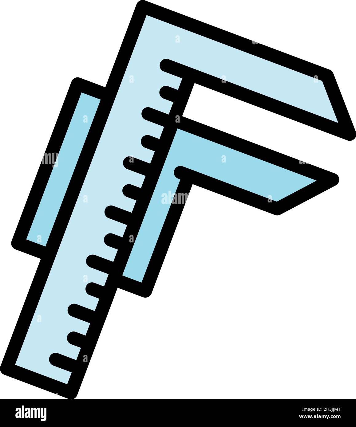 Carpenter caliper icon. Outline carpenter caliper vector icon color ...