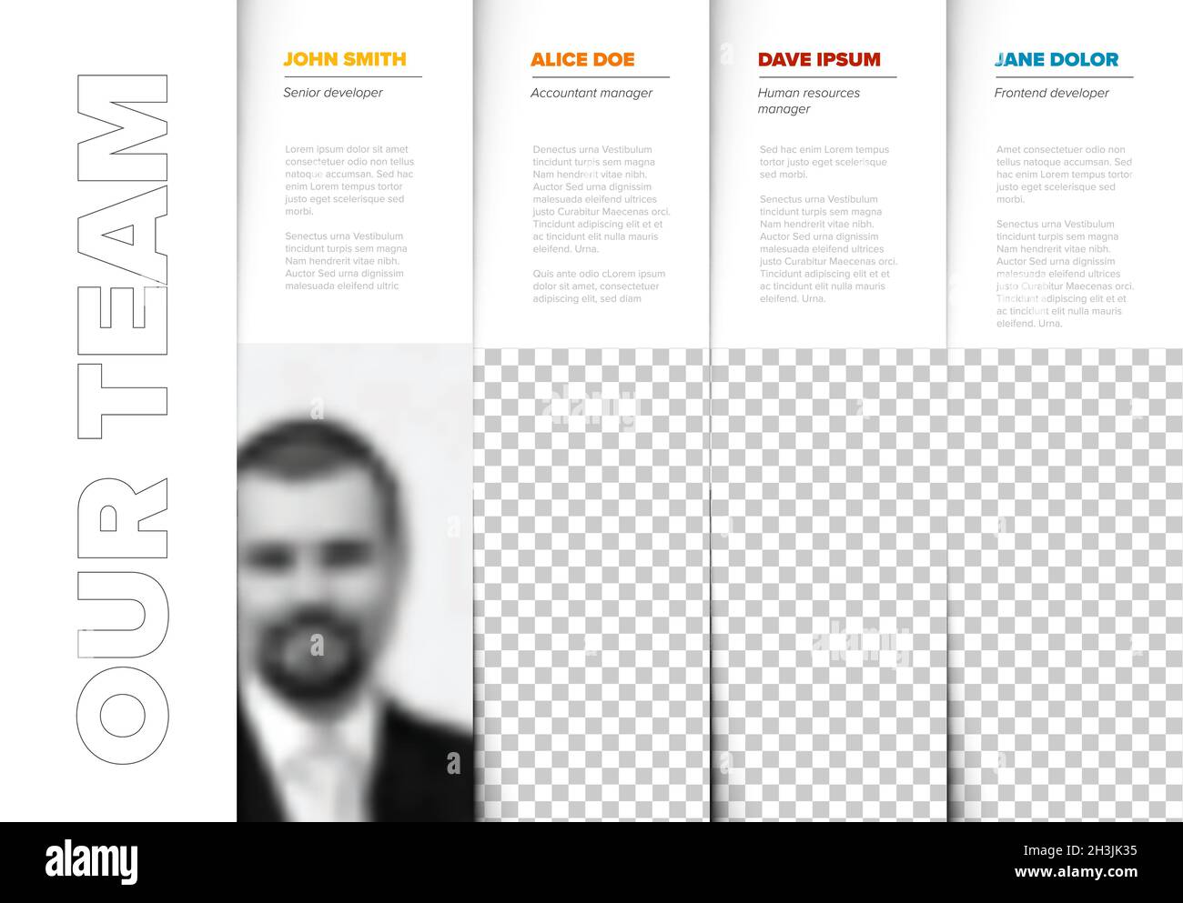 Company team presentation template with team profile photos ...