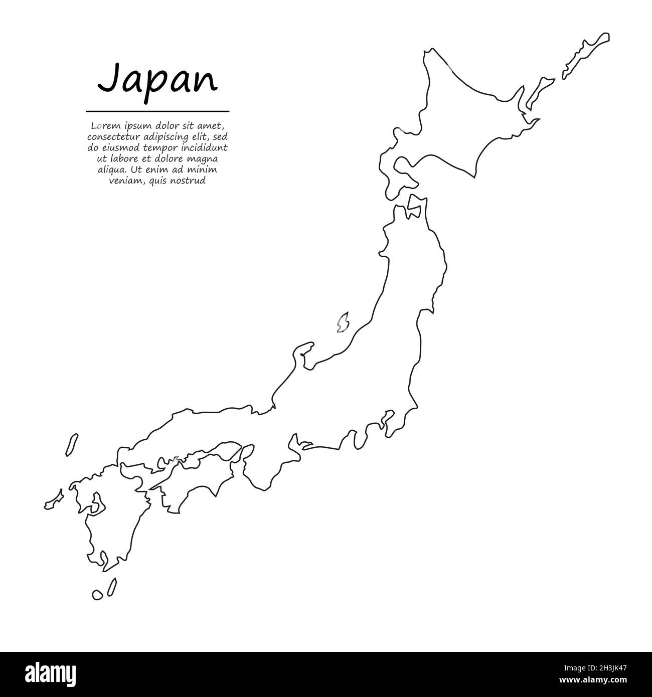 Map of japan in japanese Black and White Stock Photos & Images - Alamy