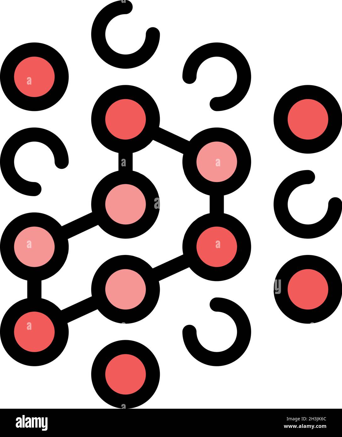 Chemical molecules icon. Outline chemical molecules vector icon color ...