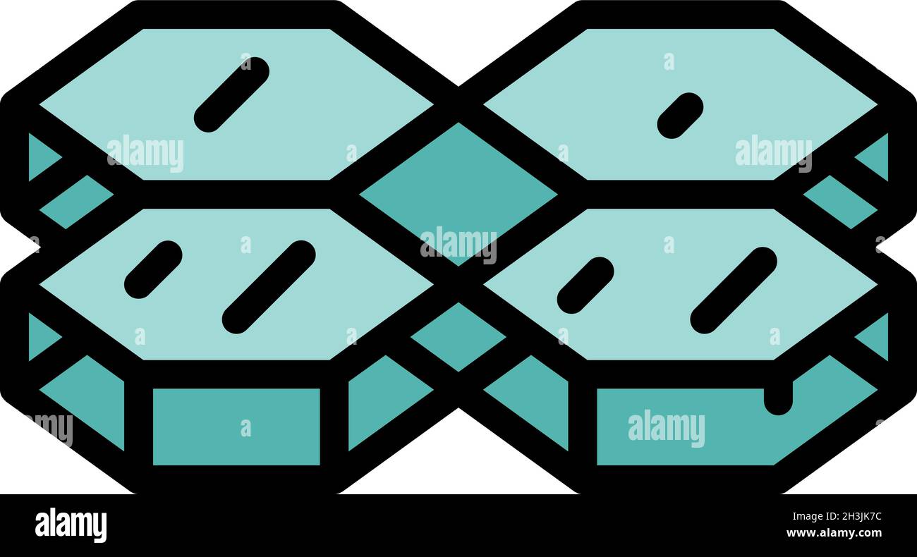 Cells structure icon. Outline cells structure vector icon color flat ...