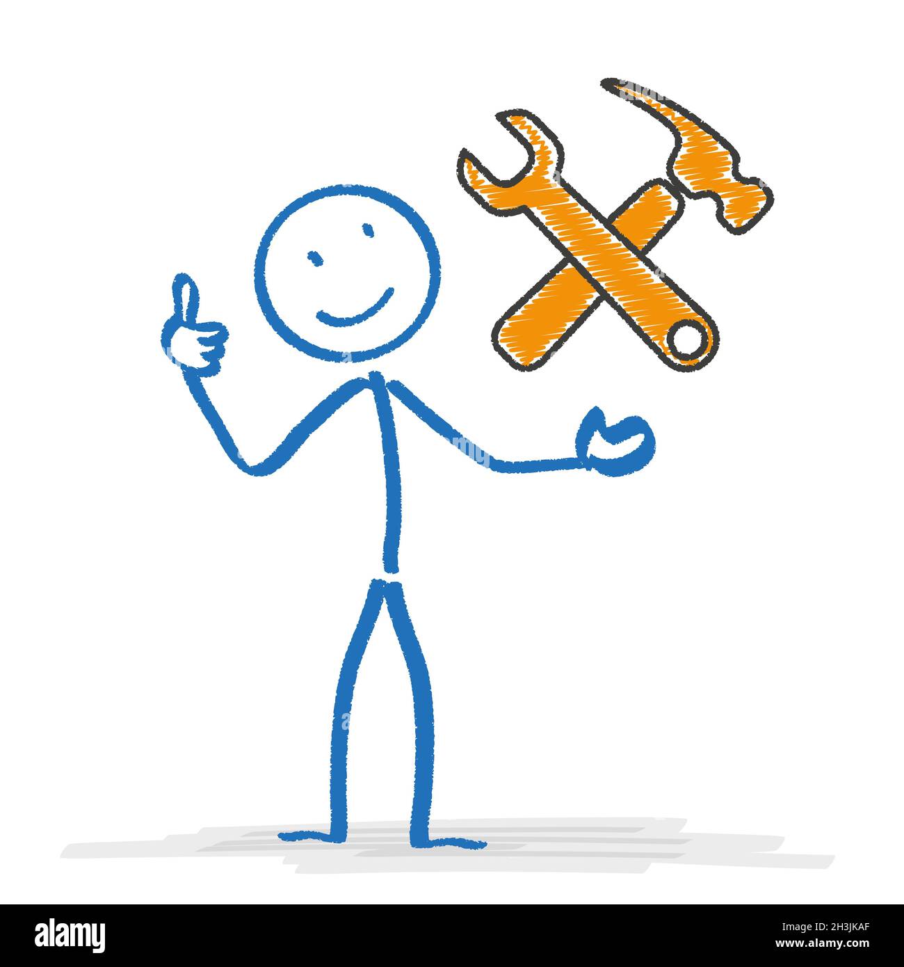 Stickmen Repair Service Stock Photo - Alamy