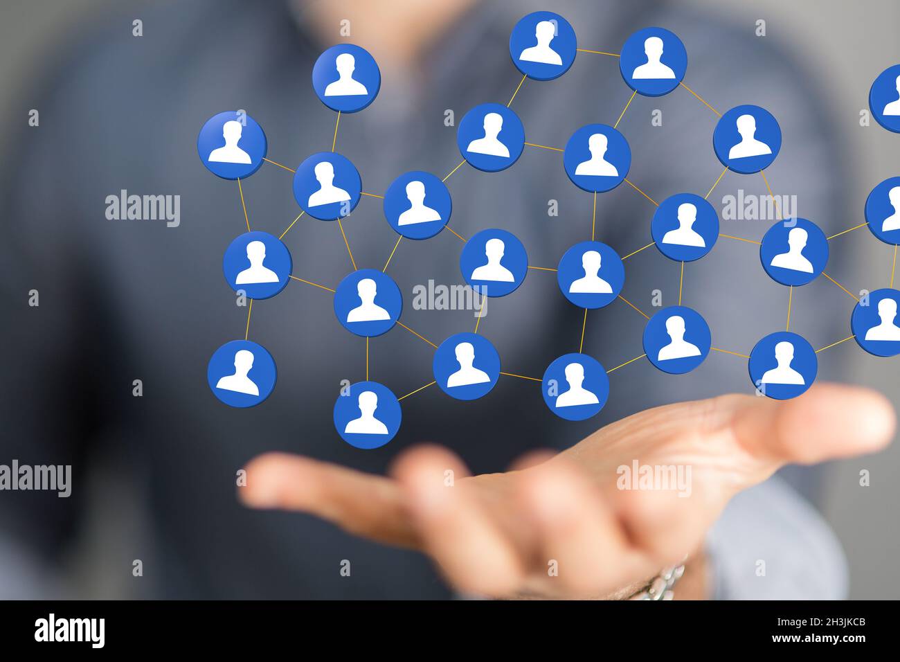 3D rendering of digital human icons with hand pointing at it from the ...