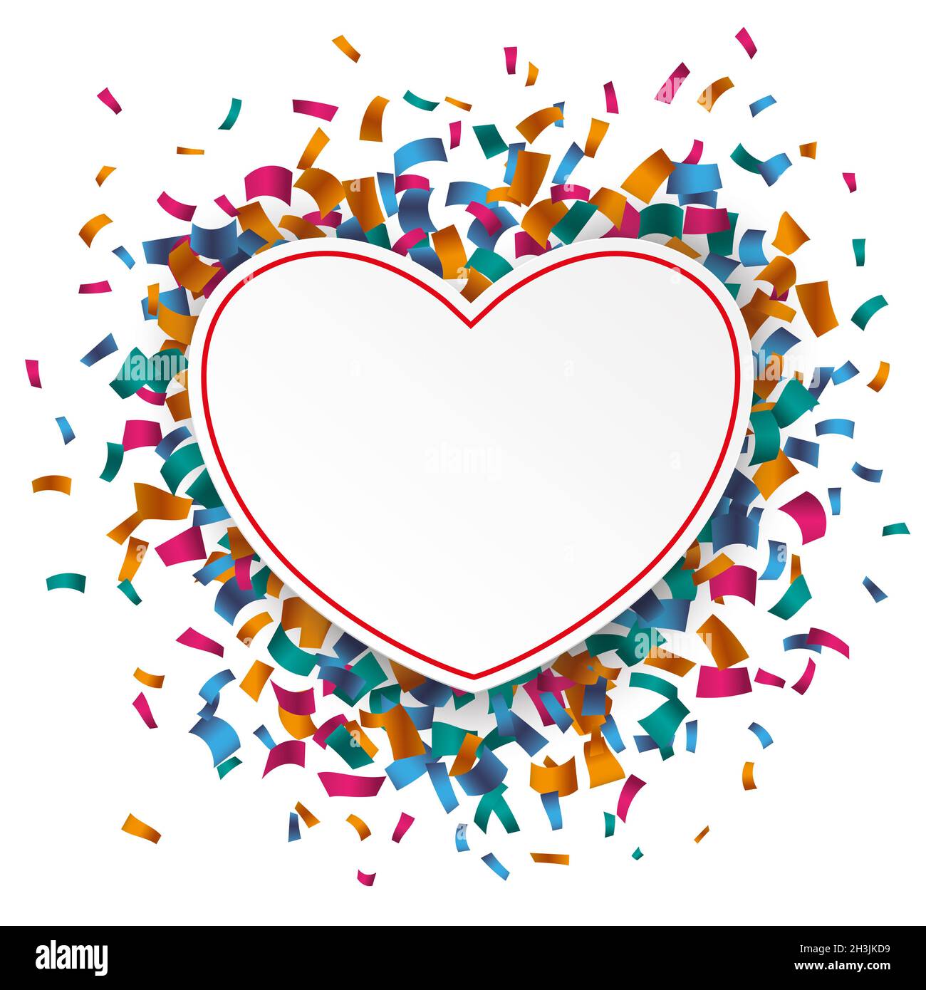 White Paper Heart Confetti Stock Photo - Alamy