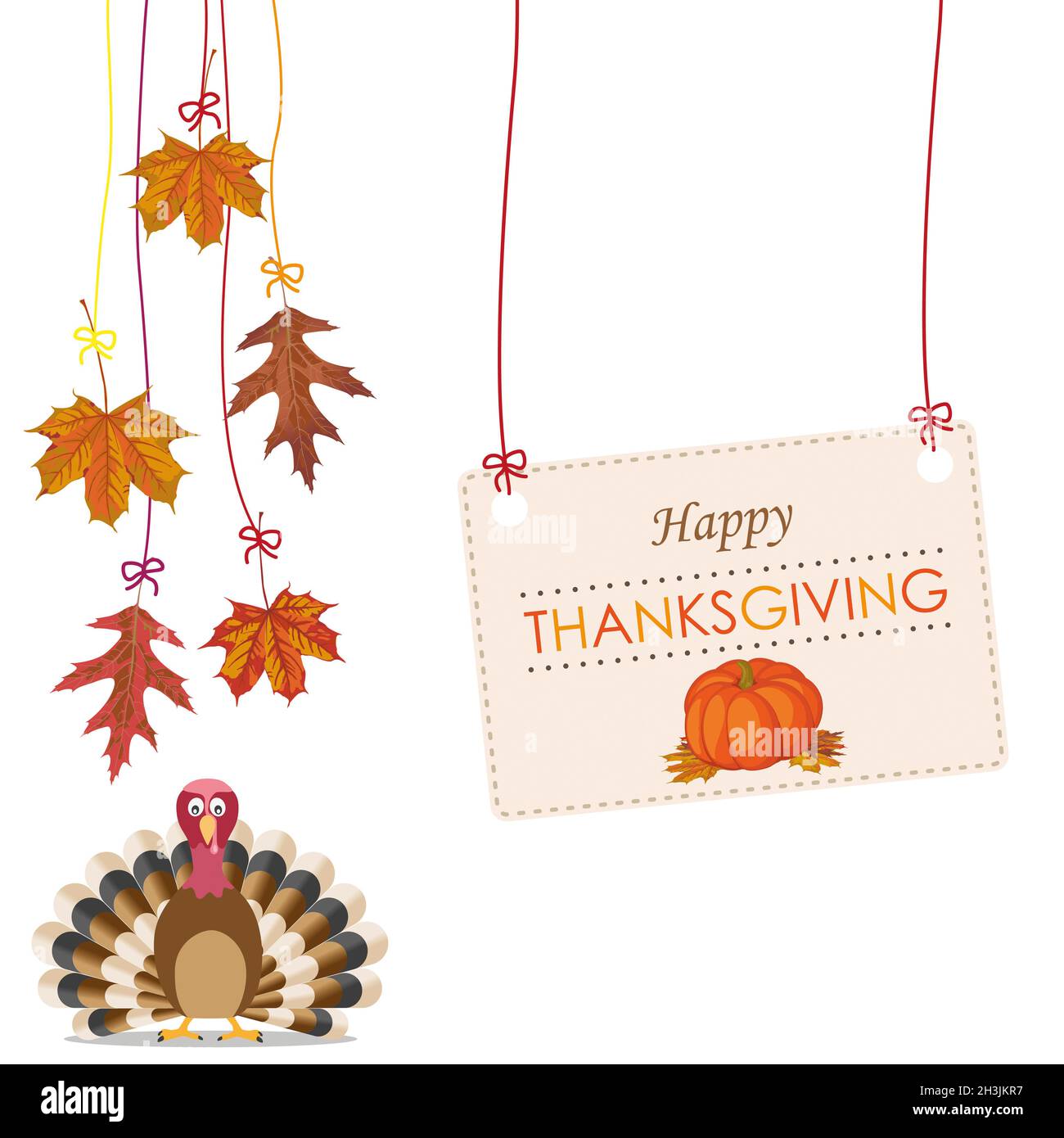 Hanging Foliage Banner Thanksgiving Turkey Pumpkin Stock Photo - Alamy