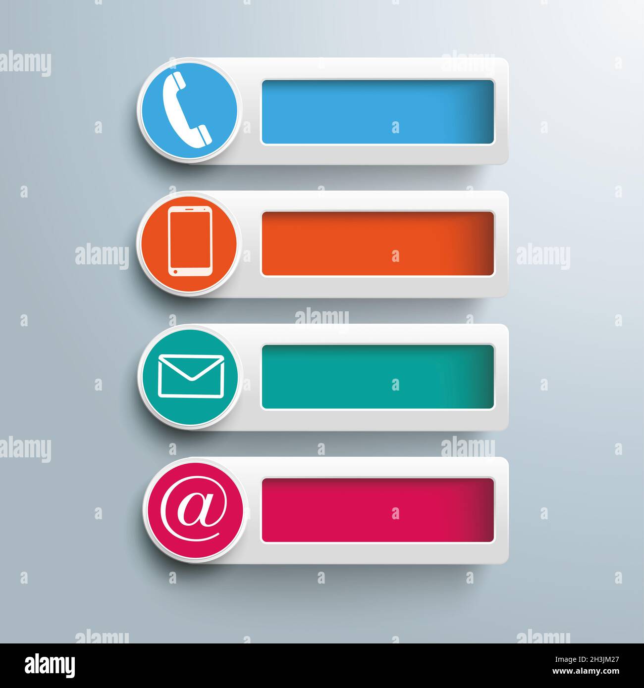Contact Icons Banners Holes Stock Photo - Alamy