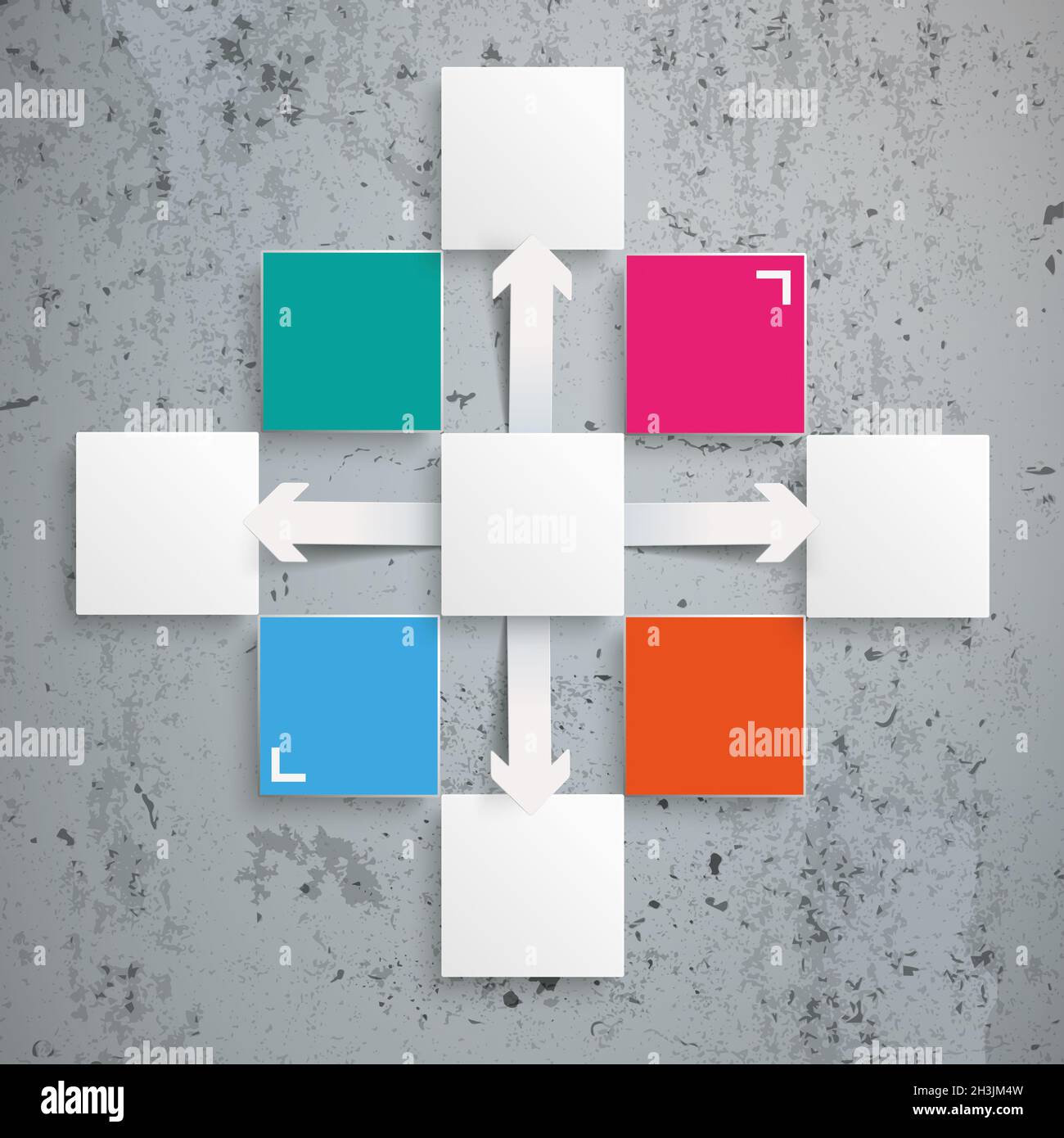 Square Design Cross Arrows Infographic Concrete PiAd Stock Photo - Alamy