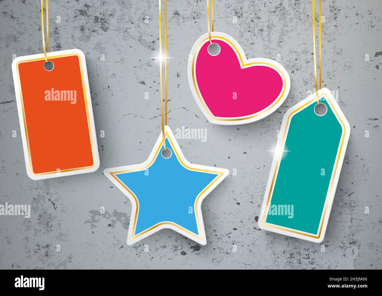 Colored Golden Price Stickers Golden Ribbons Concrete PiAd Stock Photo ...