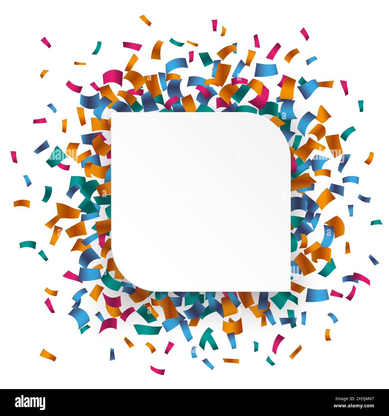 White Round Rectangle Confetti Stock Photo - Alamy