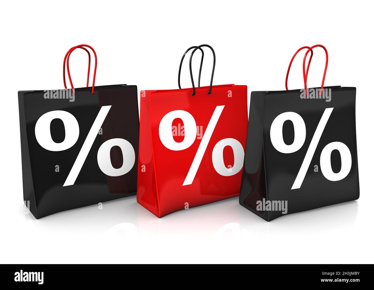 3 Shopping Bags Percents Stock Photo - Alamy
